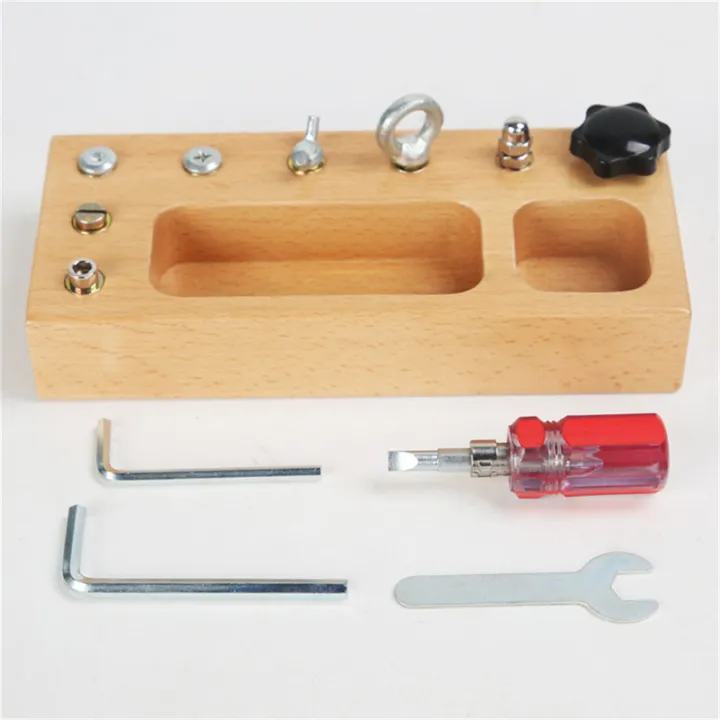WenRan Wooden Screw Driver Skills Bead Game Nuts Screw Bolts Set Board ...