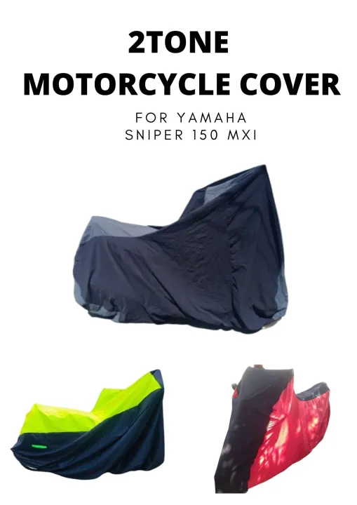 2 TONE MOTORCYCLE COVER FOR YAMAHA SNIPER 150 MXI WITH FREE DOMINO 2-tone-motorcycle-cover-for-yamaha-sniper-150-mxi-with-free-domino