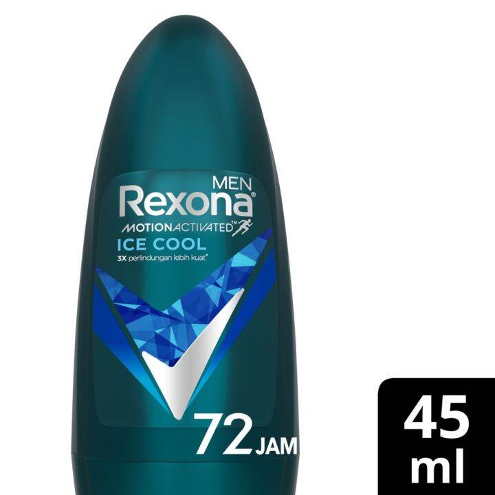 Rexona Men Ice Cool Roll-On Deodorant 50ml Motion Sense 48 Hours Anti-Perspirant Anti-Stain ...