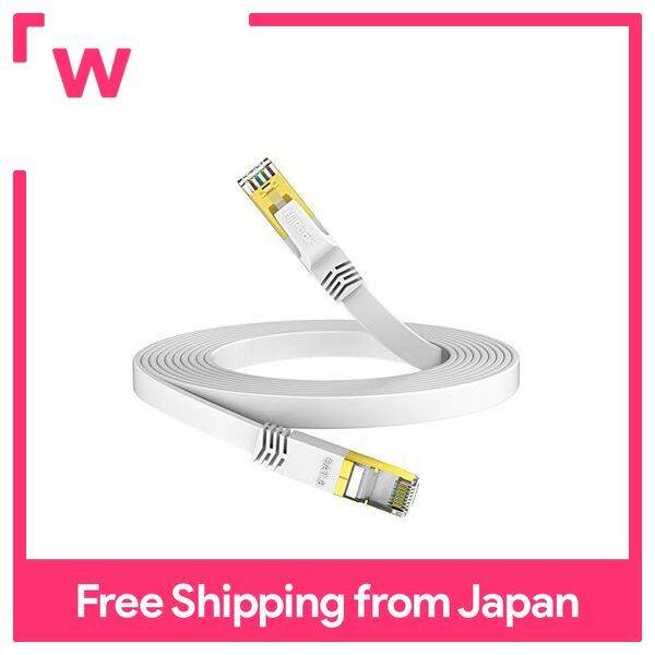 HiiPeak 5m White LAN Cable Flat CAT8 Category 8 Ultra High Speed 40Gbps ...