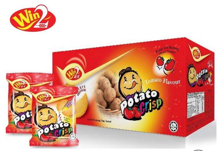 30 Packs Win2 Tomato Flavour Potato Crisp Win Win 20g Each HALAL (LOCAL ...