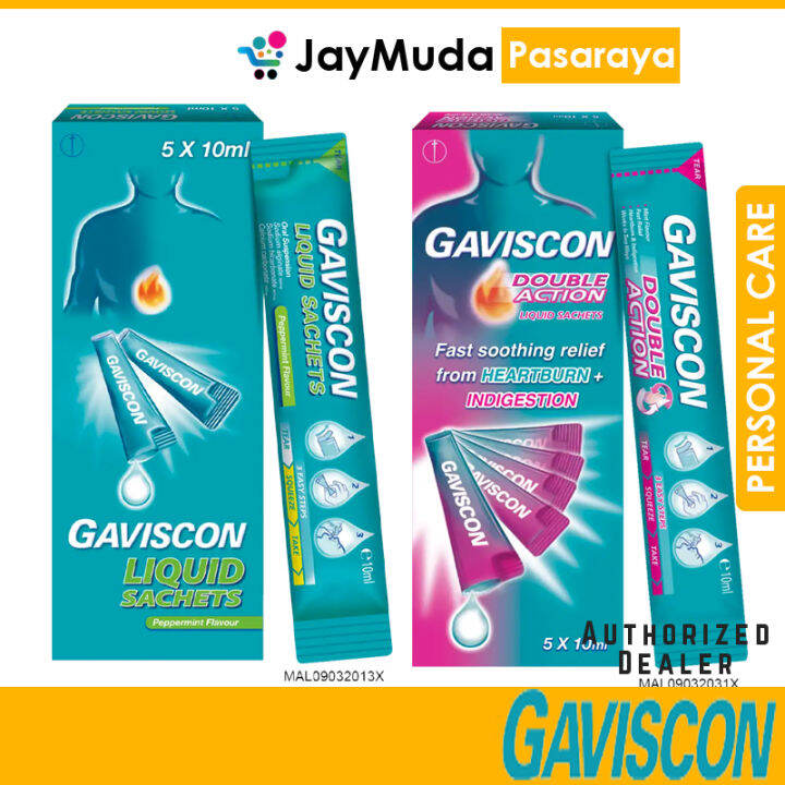 Gaviscon Double Action Liquid Sachets 10ml Fast Soothing Relief