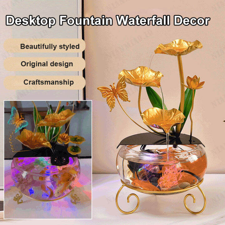 Super-Life Luxury Creative Ornament Water Cycle Home Furnishings Lotus ...