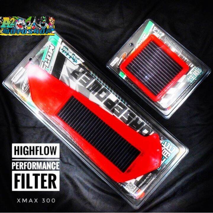 XMAX 300 RS8 AIR FILTER SET WASHABLE HIGH FLOW PERFORMANCE FILTER ...
