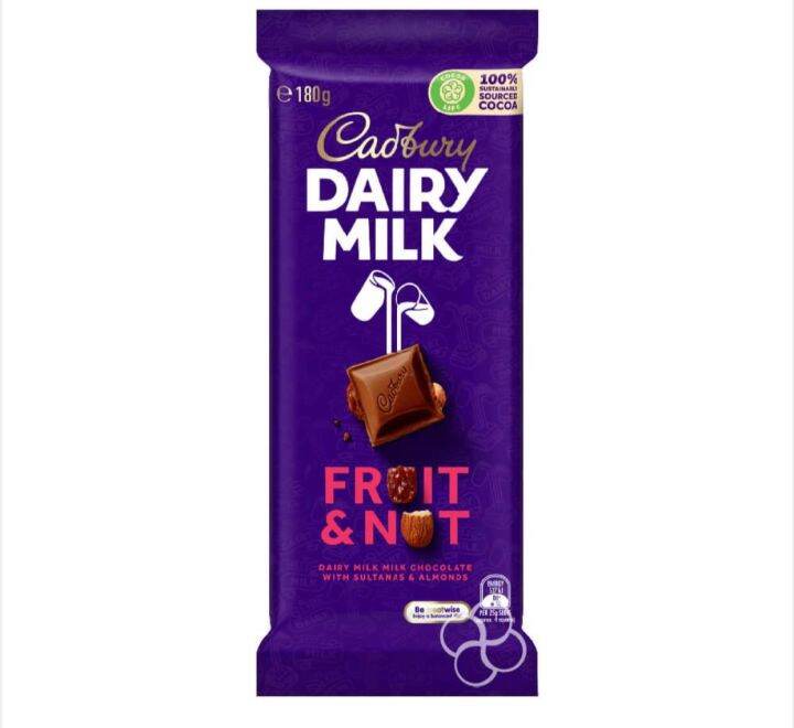 Cadbury Dairy Milk Fruit & Nut Milk Chocolate Bar 180g | Lazada PH