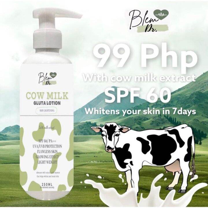 Blem Dr Cow Milk Gluta Skin Whitening Lotion with SPF60 PA | Lazada PH