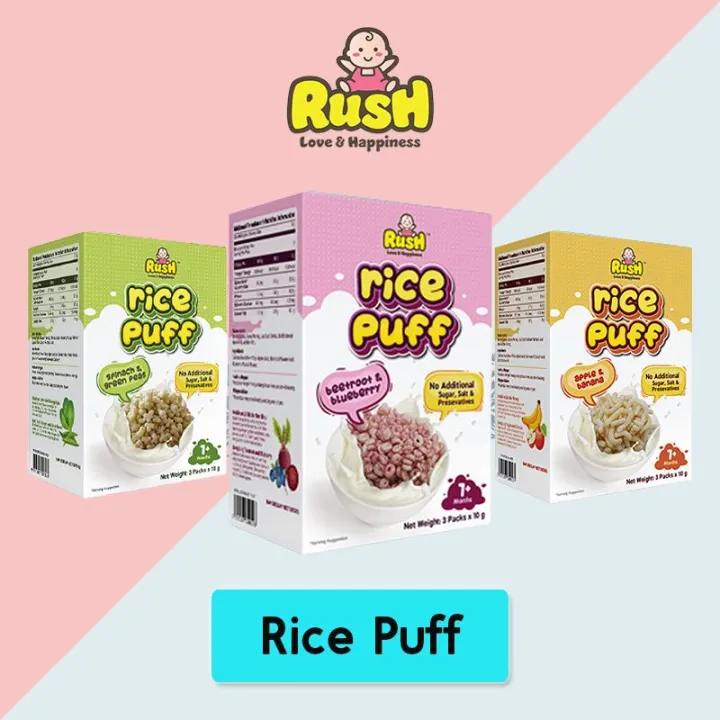 [Baby's Food] Rush Rice Puff Baby Cereals Blueberry Beetroot / Apple ...