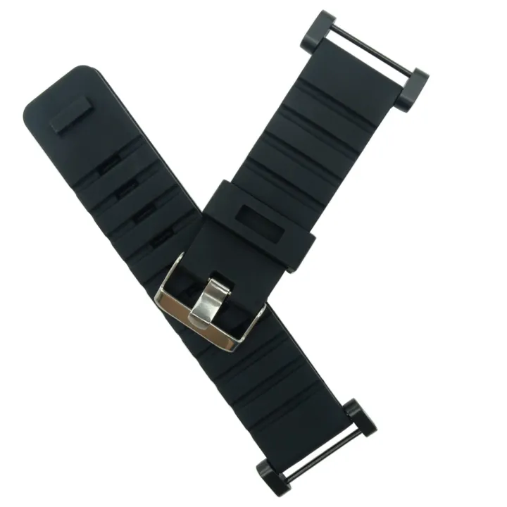 Black For Suunto Core 24mm Black Silicone Rubber Strap Watch Band With ...