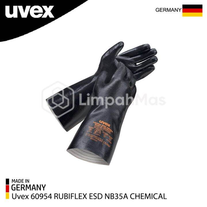 HAND PROTECTION ART 60954 RUBIFLEX ESD NB35A CHEMICAL PROTECTION GLOVE ...