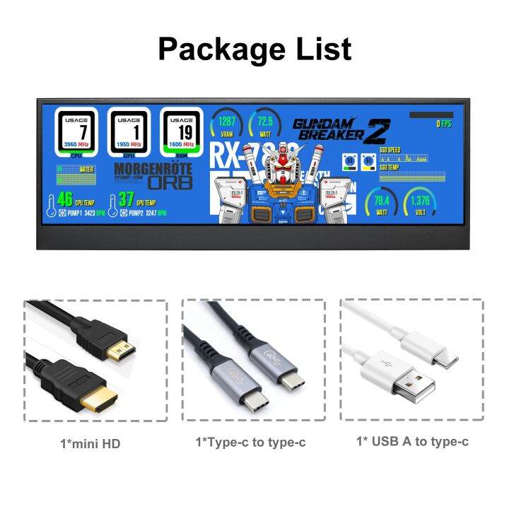 Wisecoco 14 Inch 4K UHD Portable Monitor IPS Touch Screen Bar LCD ...