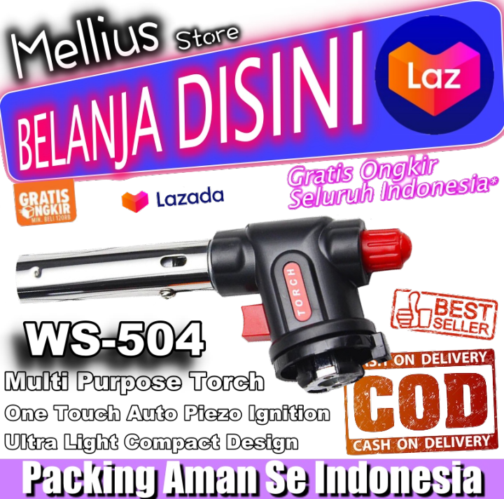 Pemantik Api Mancis Korek Blow Torch Flame Gun Piezo Ignition WS-504 ...