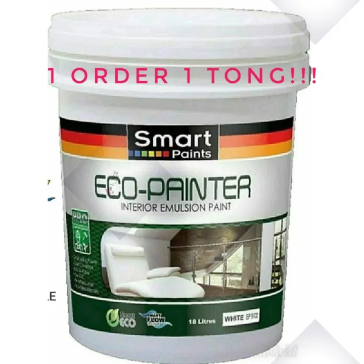 18 OR 7 LITER SMART PAINT ECO PAINTER 9102 WHITE (18liter KCC KORETON PLUS) | Lazada