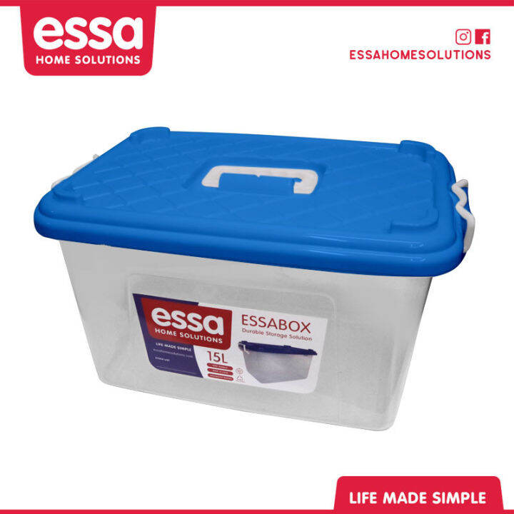 Storage Box 15 Liters (Plastic organizer, transparent container)Essa ...