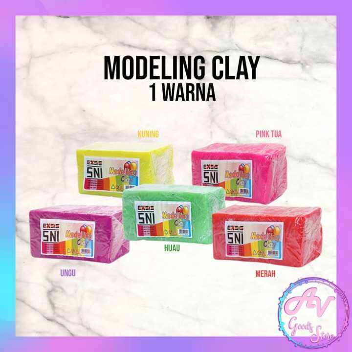 malam mainan besar 1 warna / lilin mainan / playdough / modelling clay ...