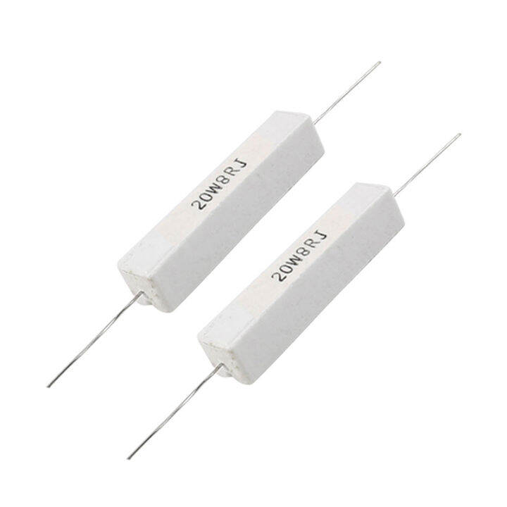 2 Pcs Wire Wound Ceramic Cement Resistor 8 Ohm 20W 5% | Lazada PH