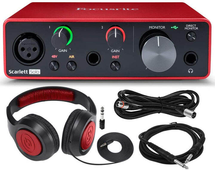 Focusrite Scarlett Solo USB Audio Interface (3rd Generation) + Samson ...