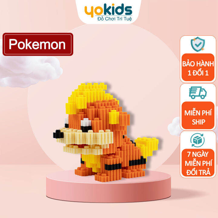 Đồ chơi lắp ráp Pokemon Growlithe 3D YOKIDS, mô hình 10cm Mảnh Gai Cute ...