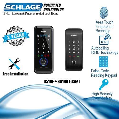 Schlage S510F Digital Door Lock Fingerprint Bundle, Pin Code ,RFID Card ...