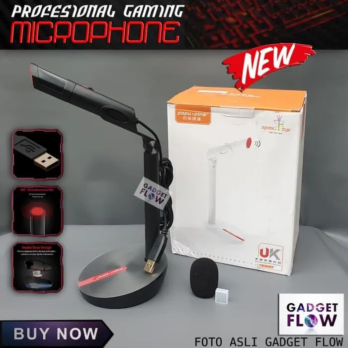 GADGET FLOW - Microphone Mic Gaming USB Profesional Mic Gaming PC Dan ...