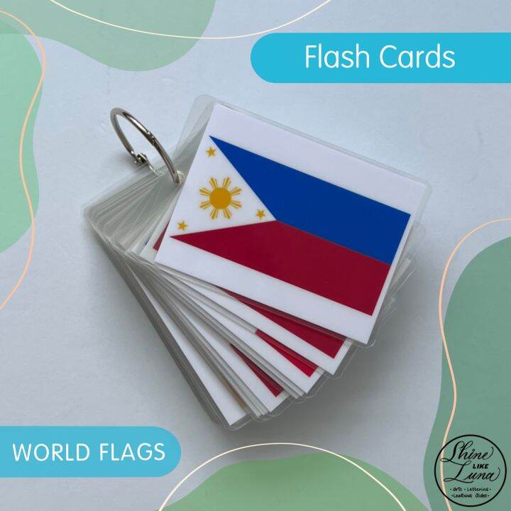Laminated Educational Flashcards - WORLD FLAGS | 250 microns | 7x10cm ...