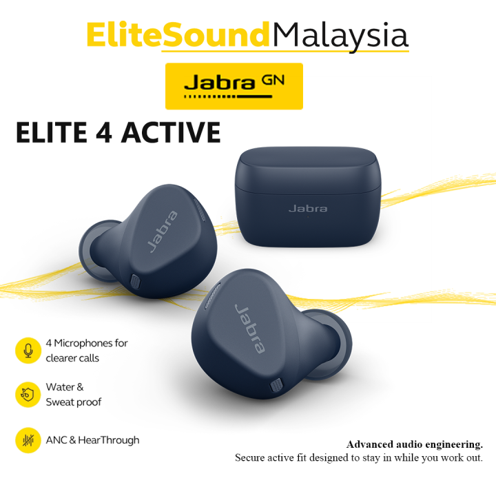 Jabra Elite 4 Active Sport True Wireless Earbuds - ANC | IP57 ...