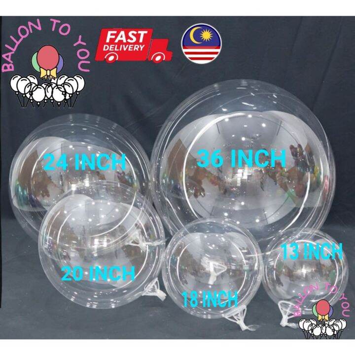 BOBO balloon belon bobo 8/13/18/20/22/24/36 INCH TRANSPARENT OVAL Clear ...