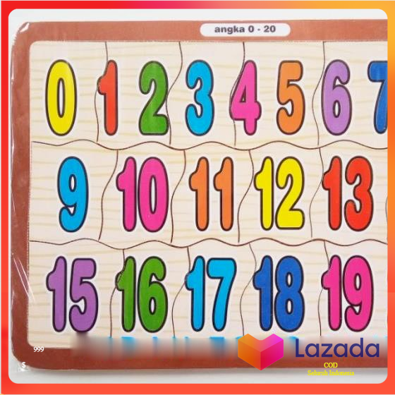 Puzzle Pazel Kayu MDF Huruf Hijaiyah Angka 123 Abjad ABC - Angka ...