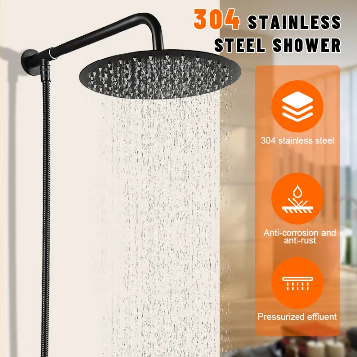 Banfnke 304 SUS Shower Set include 8 inch Stainless Steel Shower Head ...