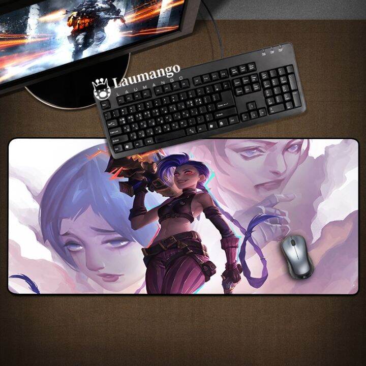 League of Legends Rubber Keyboard Mouse Pad Anime Ped Gaming Gamer Girl ...