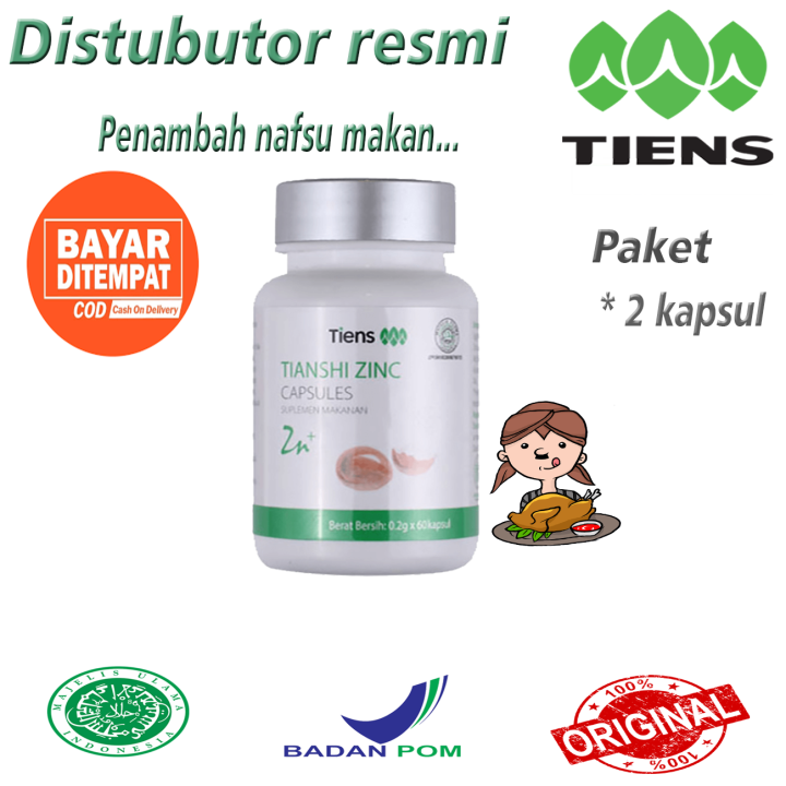 Tiens suplemenb Zinc Penambah Nafsu Makan capsules harga promo 2 kapsul ...