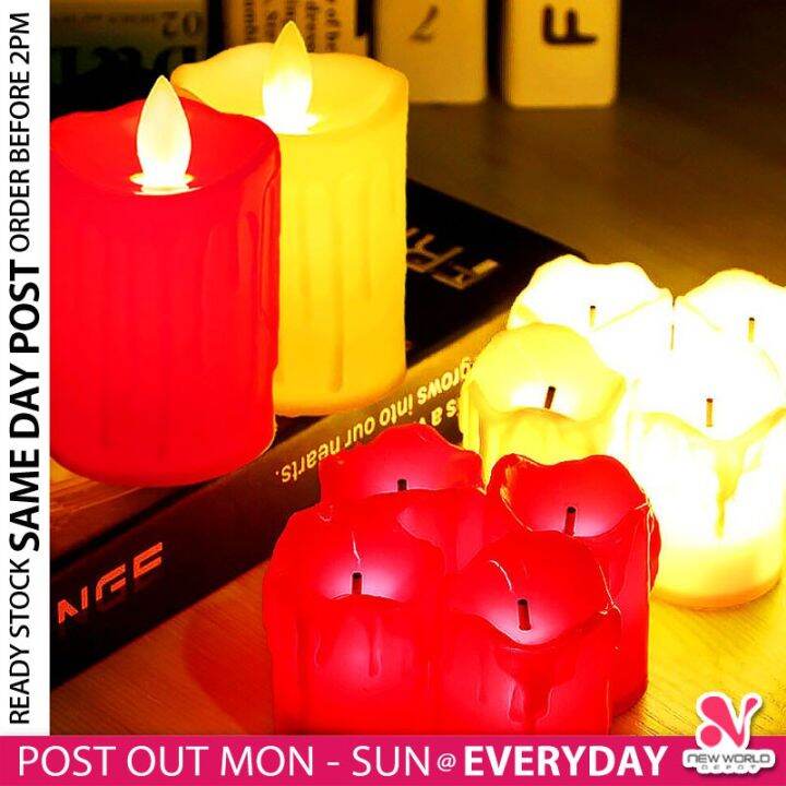 𝗦𝗠𝗢𝗞𝗘𝗟𝗘𝗦𝗦 》Romantic Candle LED Party Wedding Flameless Swing Candles ...