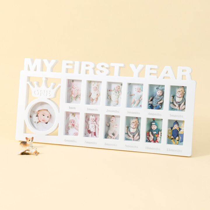 Baby's First Year By Months Milestone Photo Frame Newborn Baby ...