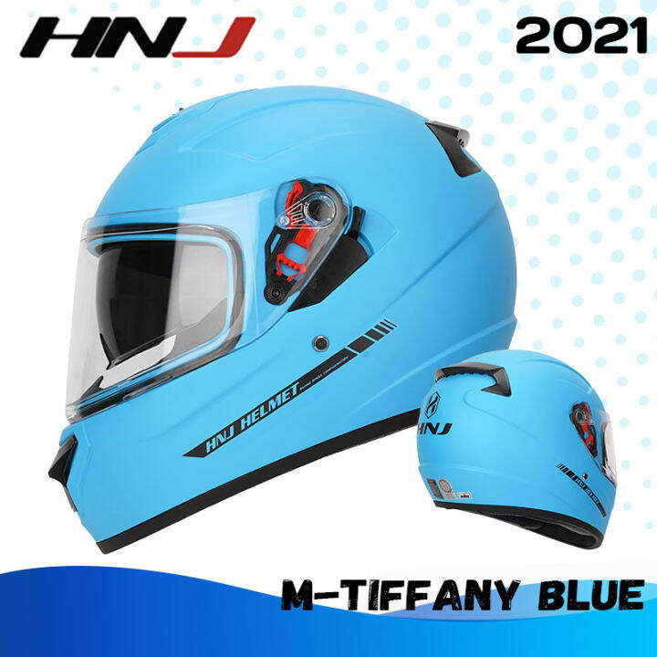 HNJ 2021 PLAIN Motorcycle helmet dual visor full face helmet for men ...