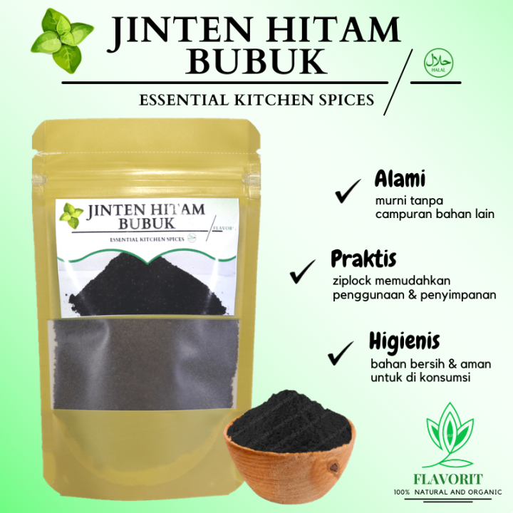 Jintan Jinten Hitam Bubuk Asli Organik Habbatussauda Powder Black Cumin Seed Bumbu Dapur Lengkap ...