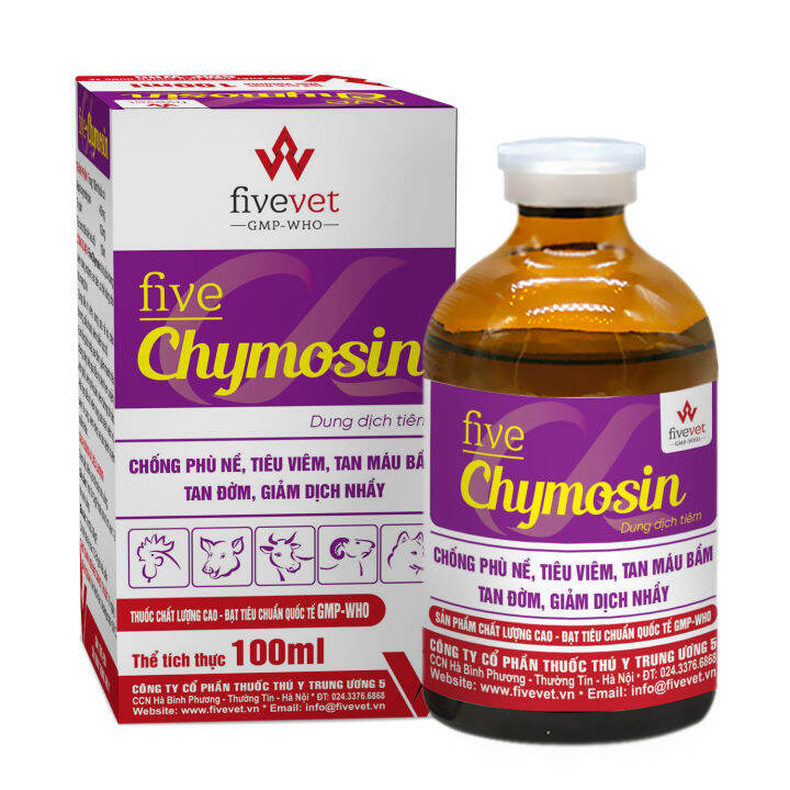 Five-Chymosin 20ml(CHỐNG PHÙ NỀ, TIÊU VIÊM, TAN MÁU BẦM TAN ĐỜM, GIẢM ...