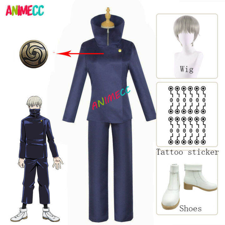 Toge Inumaki Jujutsu Kaisen Cosplay Costume Wig Tattoo Sticker Shoes ...