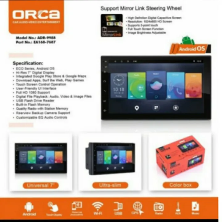 head unit 10 inch android os 10 orca adr-9988 new versi 2021 | Lazada ...