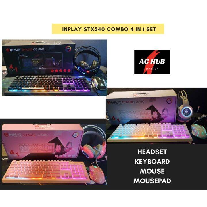 Inplay STX540 4 in 1 Combo Gaming Keyboard, Mouse and Headset | Lazada PH