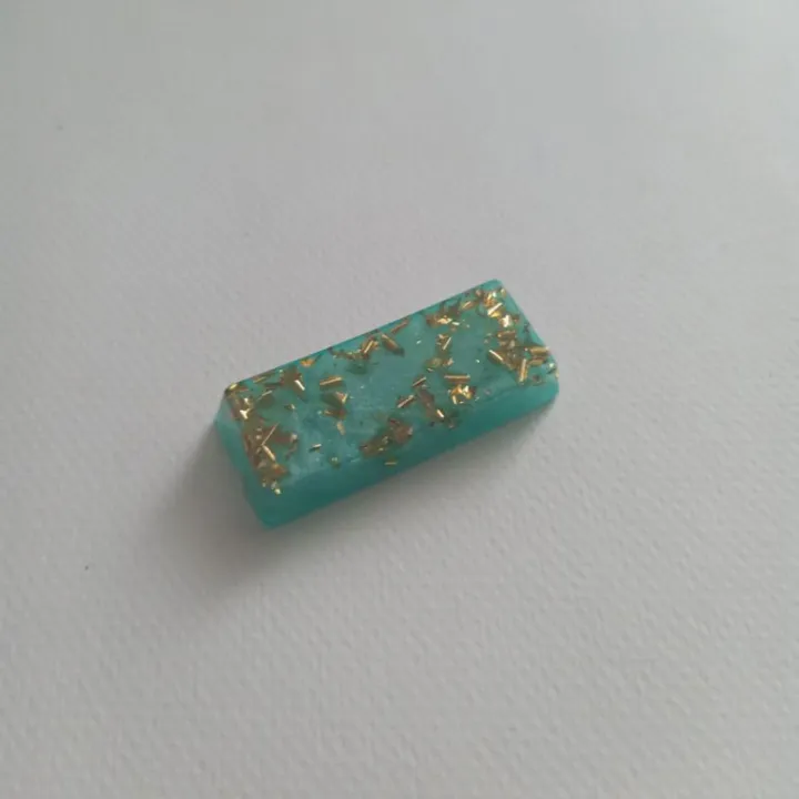 Gold on Turquoise Handmade Resin Artisan Keycaps for Mechanical ...