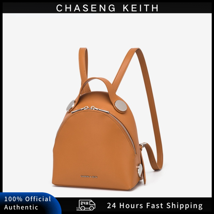 New Trendy Round Buckle Backpack Hand-held Ladies Student Travel Half ...