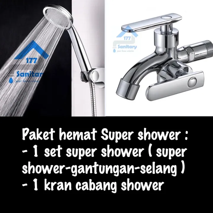Paket Super Shower Hemat Air Murah 9959-FF- Hand Shower Turbo Semprotan ...
