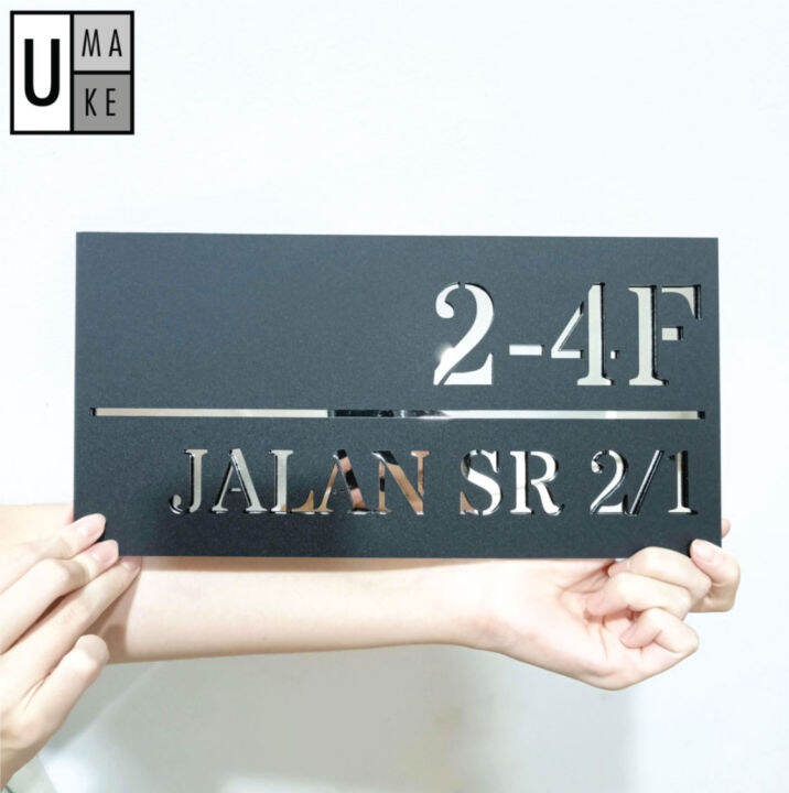 Customized Modern House Number Plate Acrylic Sign Nombor Rumah 门牌 Papan ...