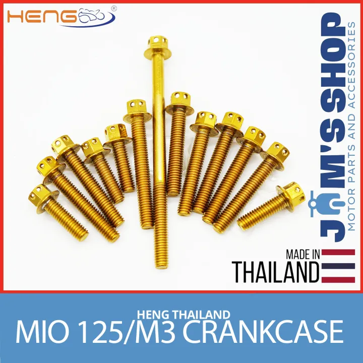 Heng Bolts Yamaha Mio i 125/M3 Gold Complete Crankcase Set Tags: Gold Bolts | Yayamin Bolts ...