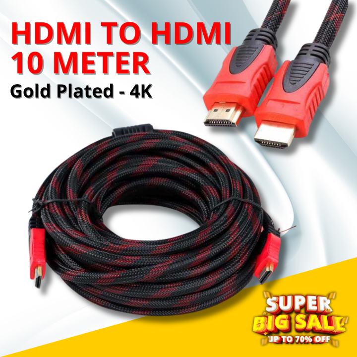 Kabel HDMI TO HDMI 3M Serat Jaring Support 4K 3D / Kabel STB, Set PC Top Box Ke TV LED 3 5 10 ...