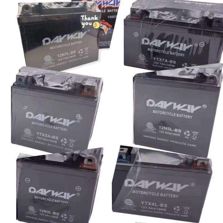 Motorcycle DAYWAY Battery 3L 4L 5L 7L 5A & 7A Battery & Charger | Lazada PH
