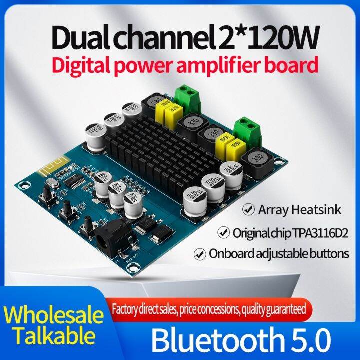 XH-M548 2x120W Power Bluetooth Dual Channel Digital Amplifier Module TPA3116D2 Audio Amplifier ...