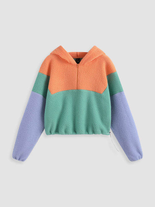 Cider Fleece Patchy Zip Up Hoodie เสื้อฮู้ดแขนยาวผู้หญิง เสื้อสเวตเตอร์กันหนาวแขนยาวผญ ลุคสตรีท ...