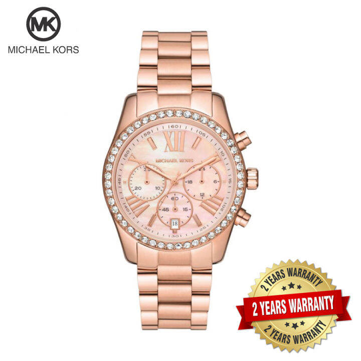 Michael Kors MK7242 Women's Lexington Lux Chronograph Rose Gold-Tone ...