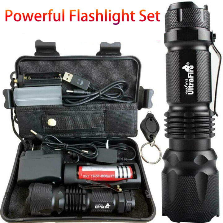 UltraFire Tactical LED Flashlight Powerful 90000LM X 800 Waterproof ...