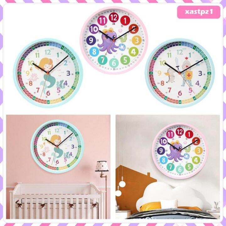 [Xastpz1] Kids Wall Clock Analog Clocks Teaching Clock for School ...